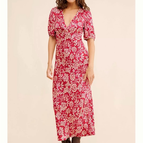 Auguste The Label | Dresses | Anthropology Auguste The Label Red Puff ...